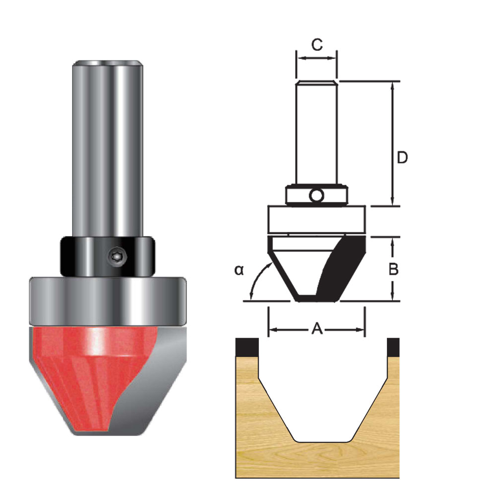 TCT 60degrees Lettering Router Bit, Double Cutter, Right Rotation - Buy ...